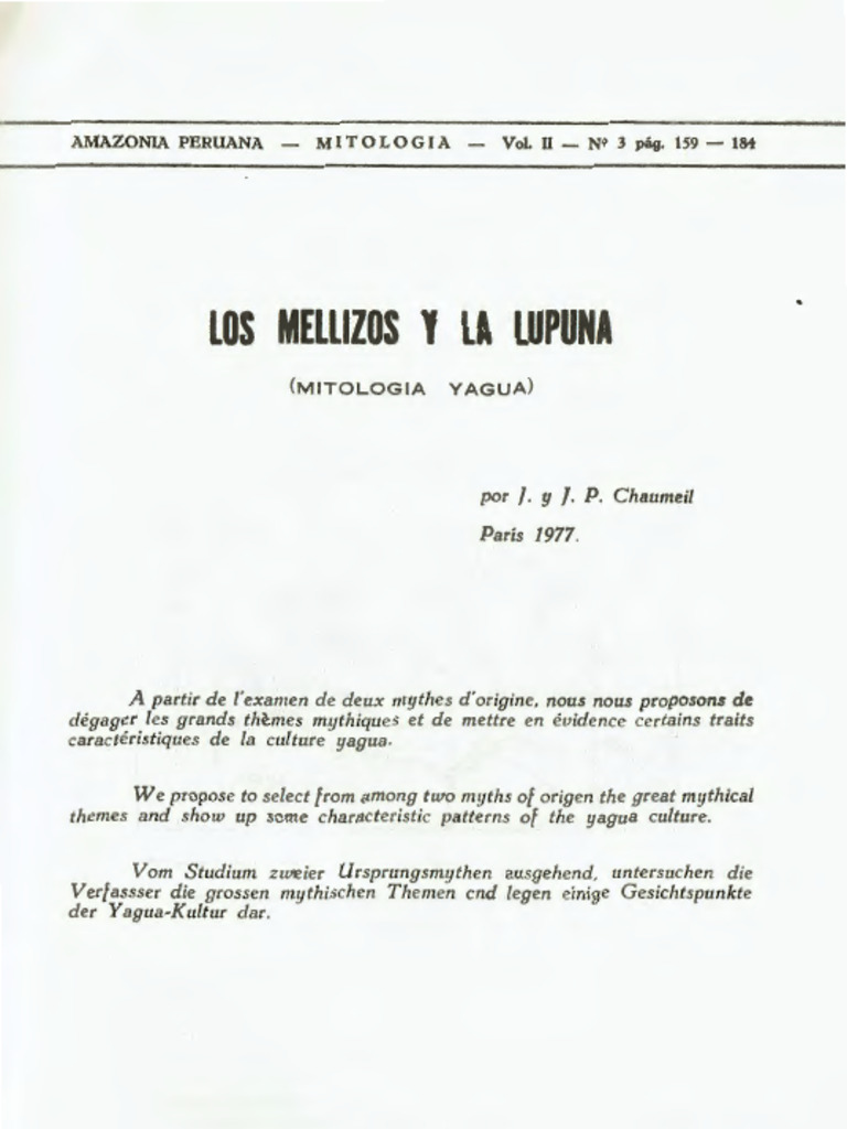 Los Mellizos Y: Lupuna | PDF | Antropología De La Religión