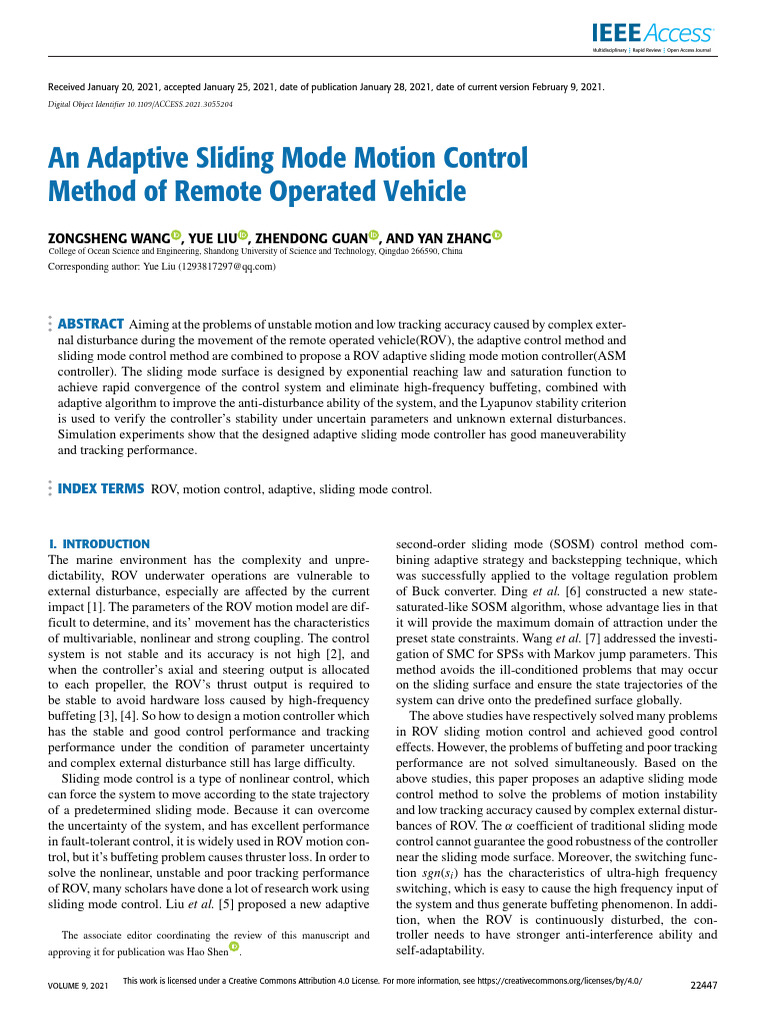An_Adaptive_Sliding_Mode_Motion_Control_Method_of_Remote_Operated_Vehicle | PDF | Control Theory ...