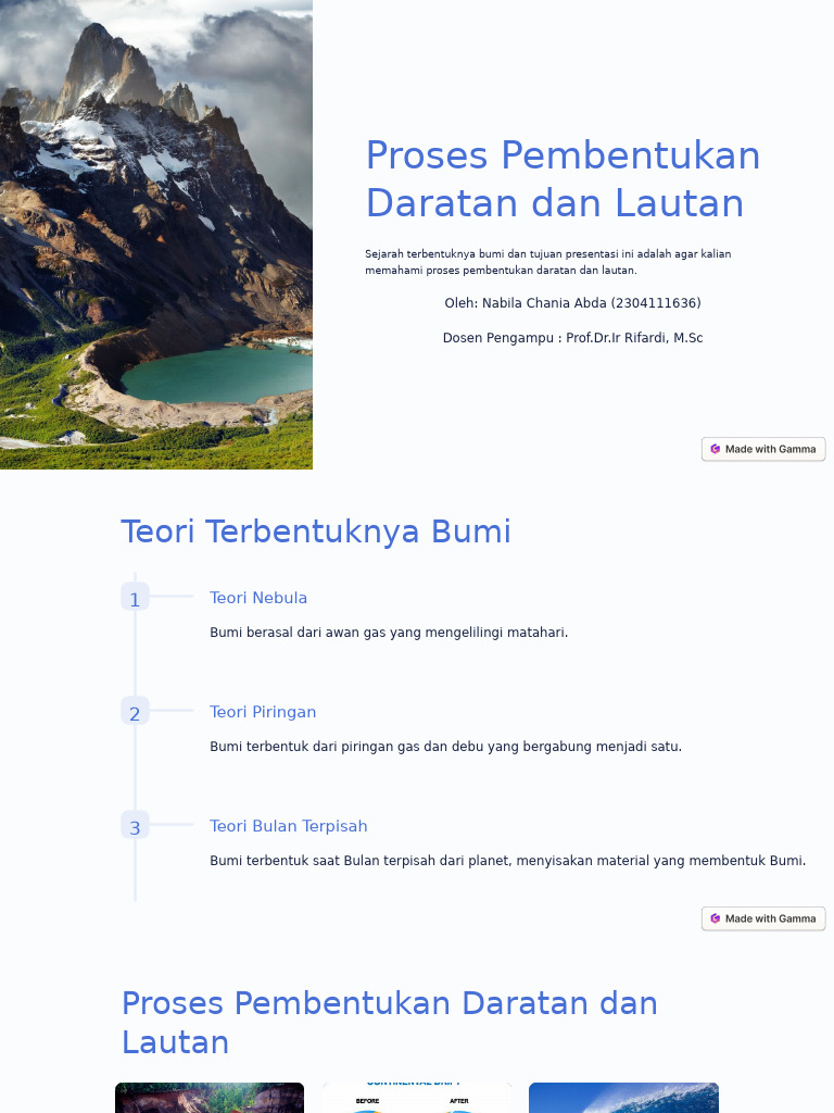 Proses Pembentukan Daratan dan Lautan | PDF