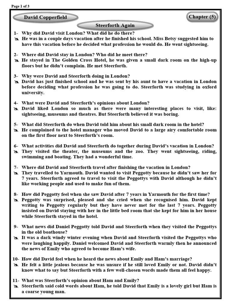 David Copper Field Ch. 5 | PDF