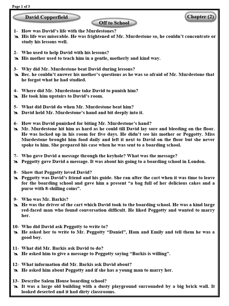 David Copper Field Ch. 2 | PDF