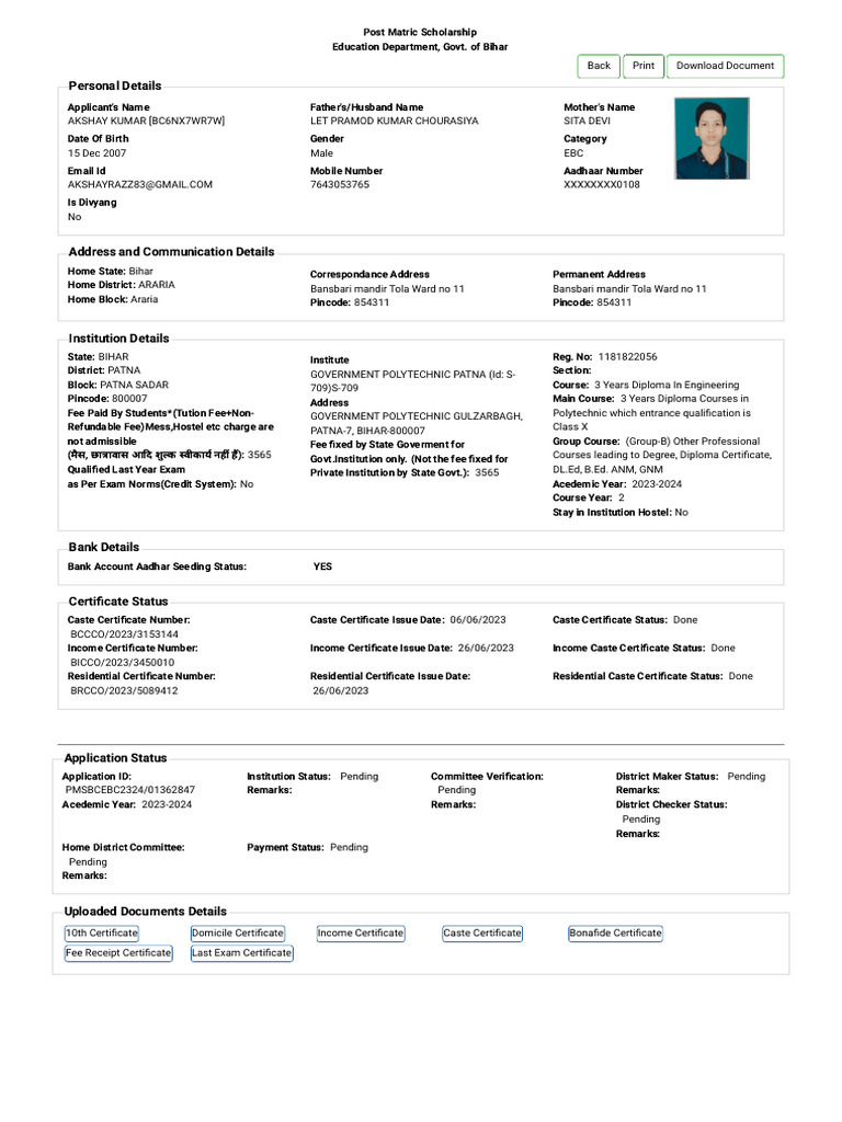 Pms Application | PDF | Educational Stages