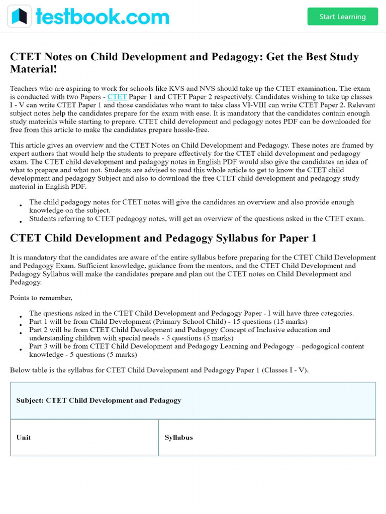 CTET Notes On Child Development and Pedagogy - Get The Best Study ...