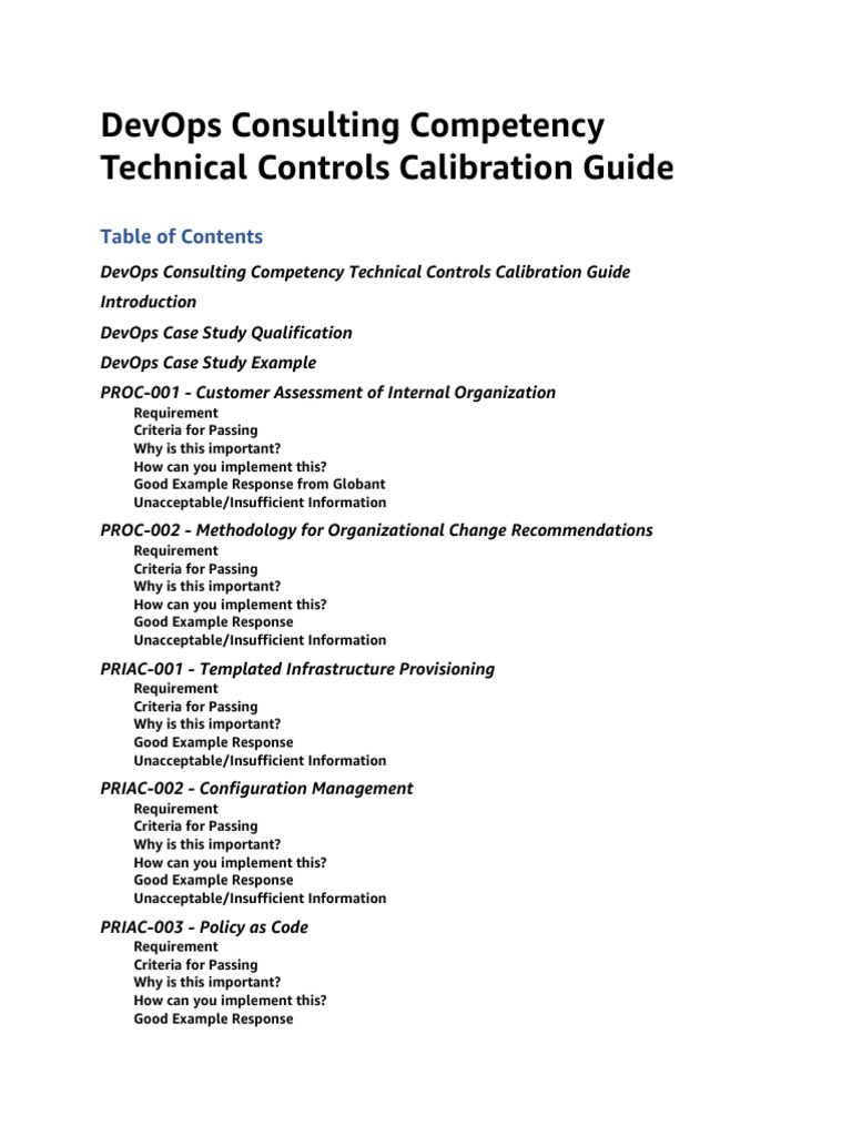 SDP AWS DevOps Competency Technical Controls Calibration Guide | PDF ...
