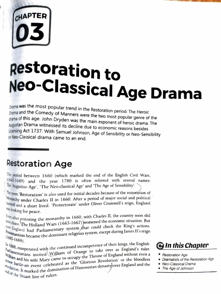 Restoration - Contemporary Drama | PDF | John Dryden | Restoration Comedy