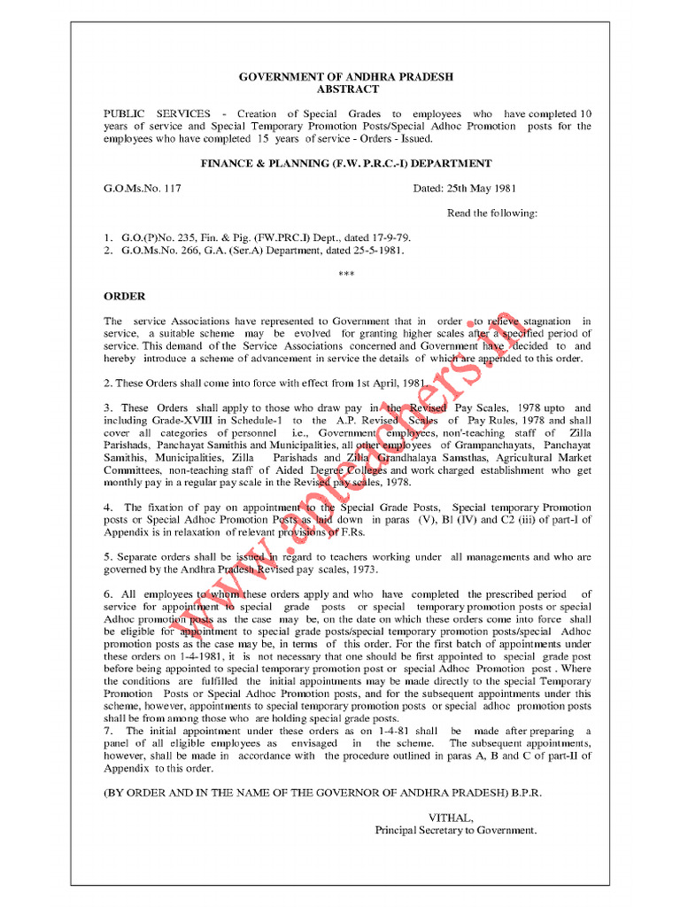 Go.117 Dated 25.5.1981 | PDF