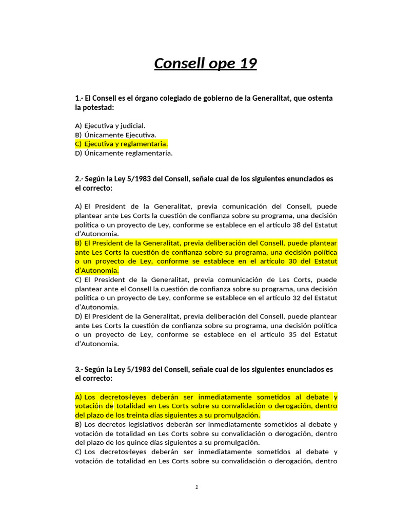 Consell Ope 19 | PDF | Gobierno