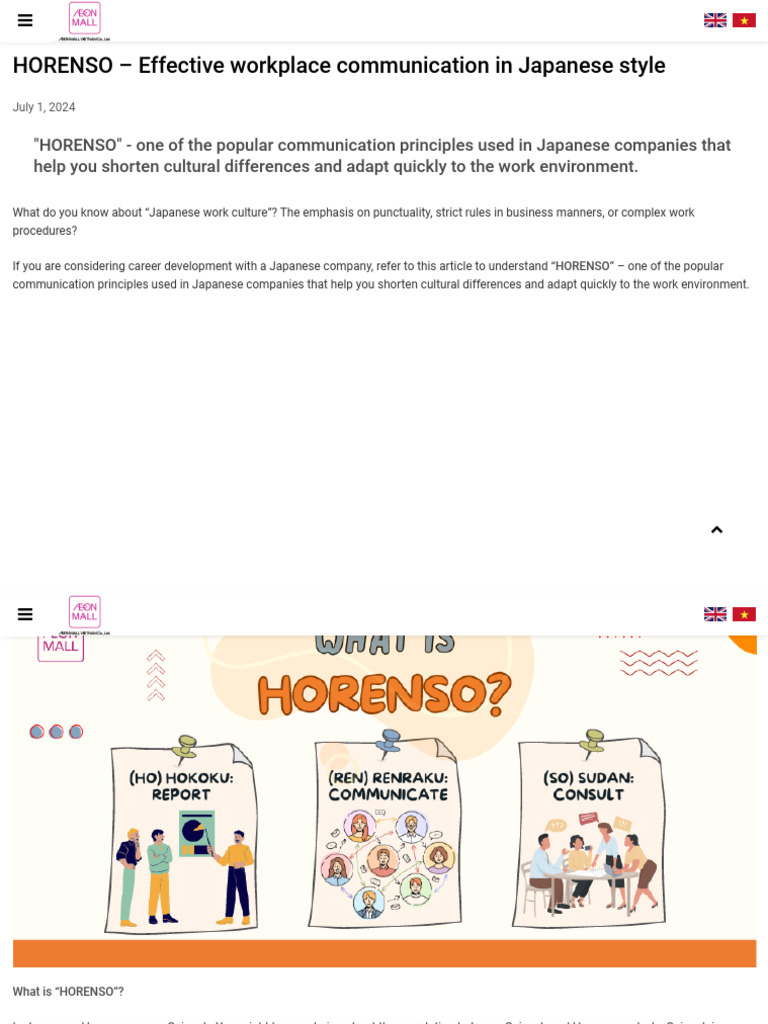 HORENSO - Effective Workplace Communication in Japanese Style ...