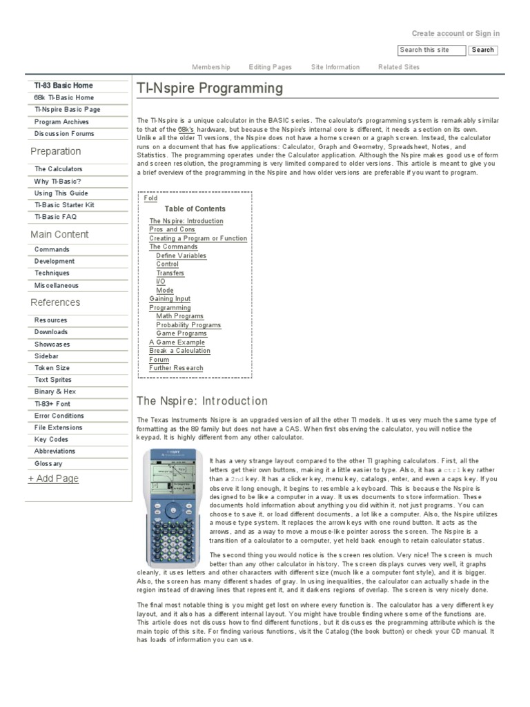 TI-Nspire Programming - TI-Basic Developer | PDF | Control Flow | Subroutine