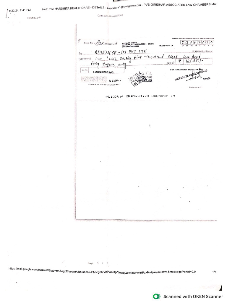 Harshita Healthcare Legal Case Details | PDF