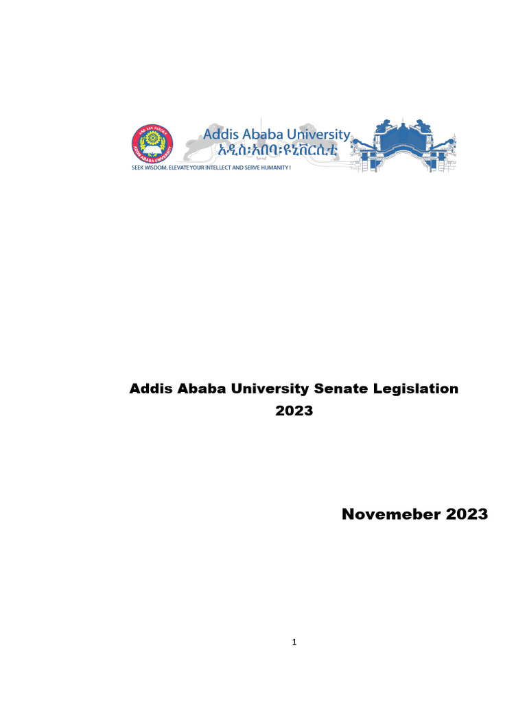 Addis Ababa University Senate Legislation | PDF | Academic Degree | Policy