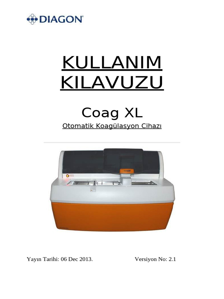 Coag XL Kullanım Kılavuzu | PDF