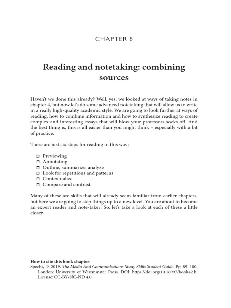 Reading and Notetaking: Combining Sources: How To Cite This Book ...