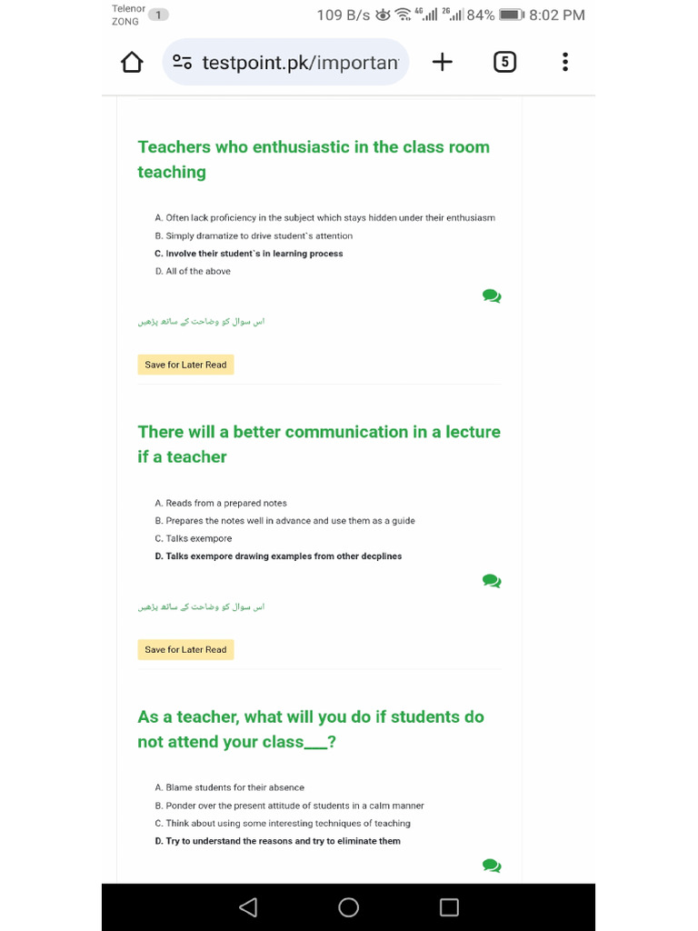 Teaching methods mcqs solved | PDF