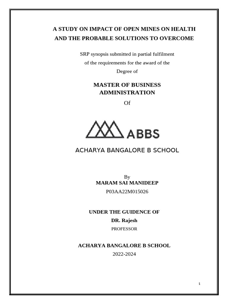 Synopsis_Manideep | PDF | Environmental Degradation | Sustainability