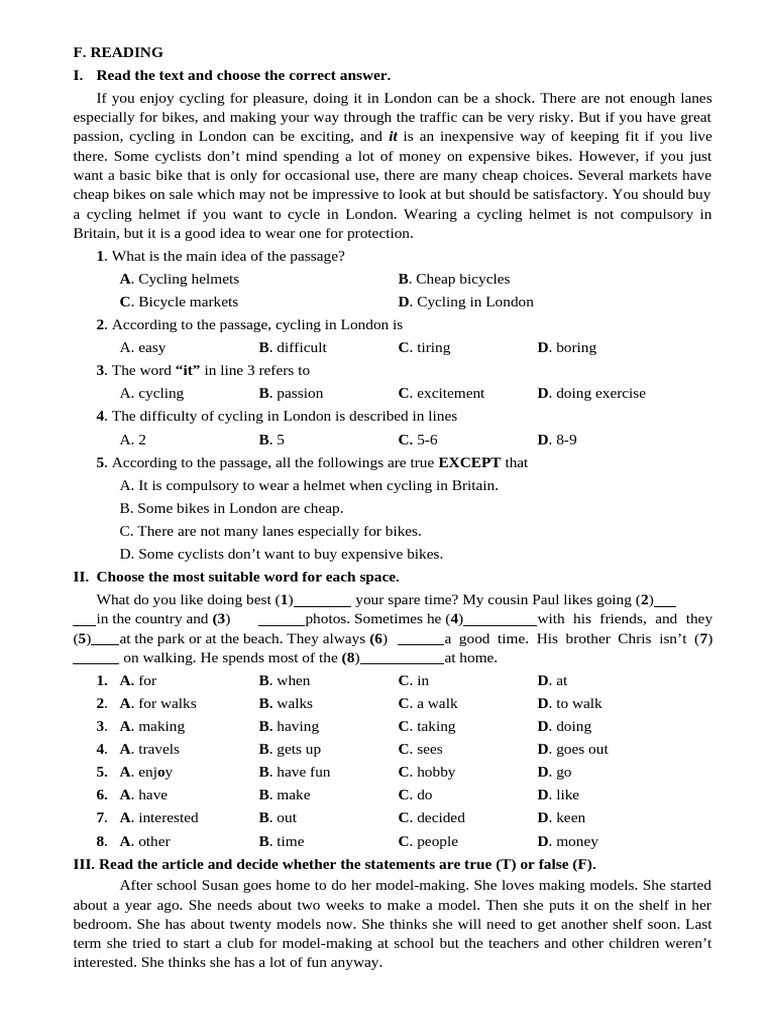 Reading E7 (Unit 1-6) | PDF | Foods | Cereals