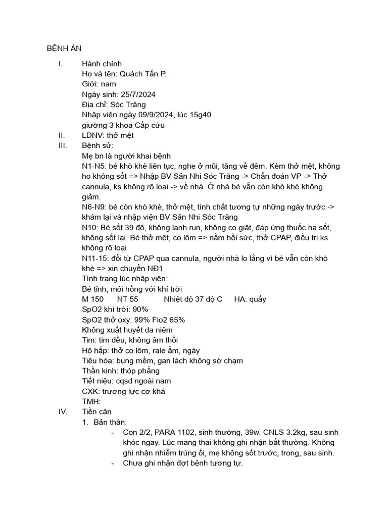 BA SHH Khoa CC Nhi | PDF