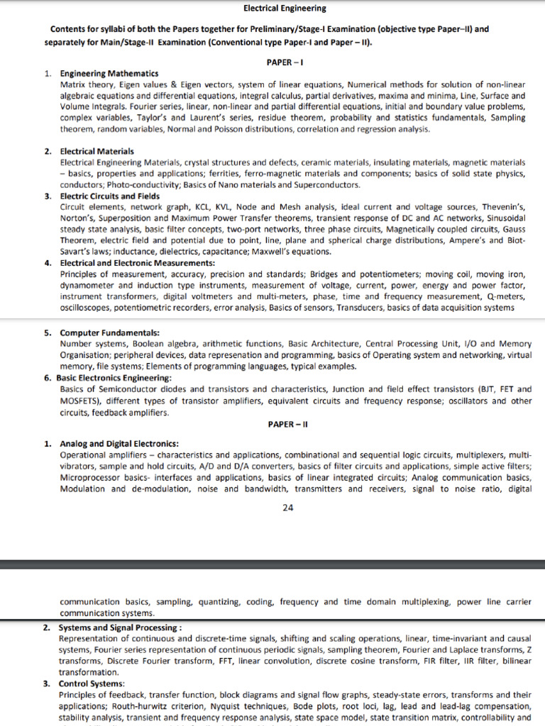ESE Syllabus EE | PDF