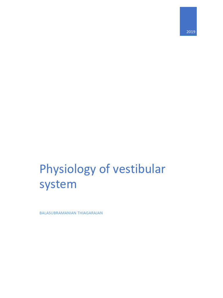 Physiology of Vestibular System | PDF | Vestibular System | Stimulus (Physiology)