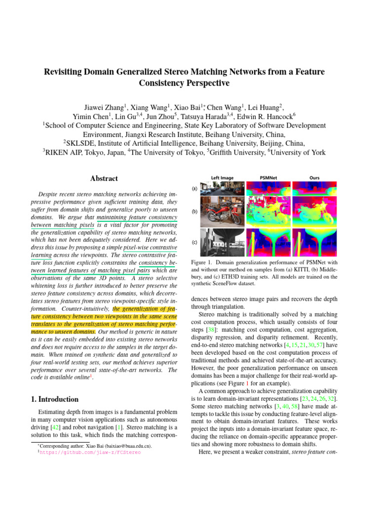 双目-Revisiting Domain Generalized Stereo Matching Networks From a Feature Consistency Perspective ...