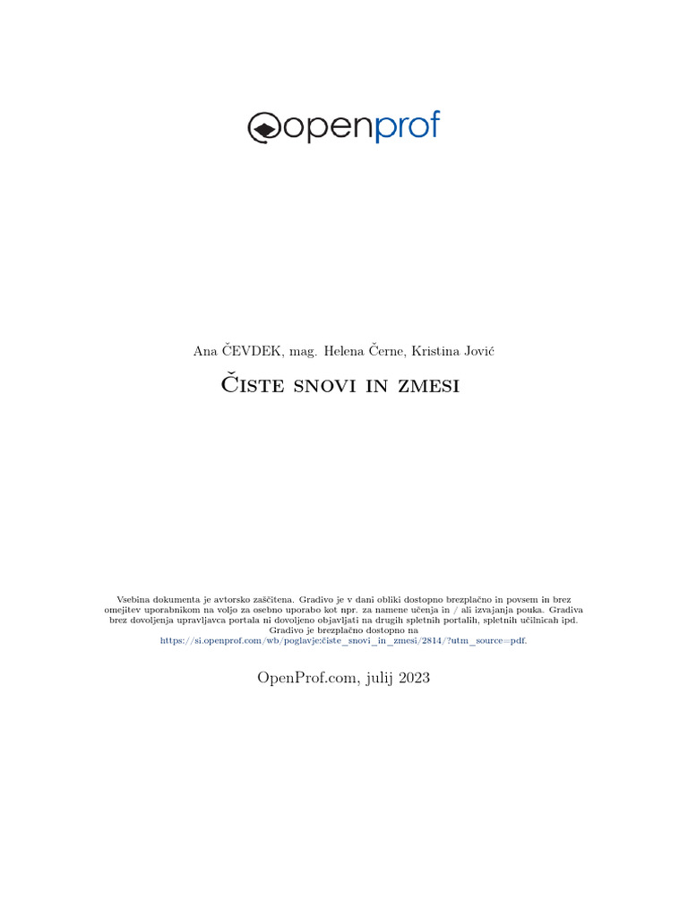 Ciste Snovi in Zmesi 1 1 0 2814 | PDF