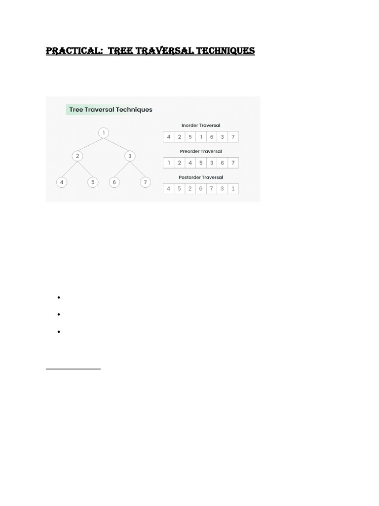 PRACTICAL-Tree Traversal Techniques | PDF | Applied Mathematics | Theoretical Computer Science