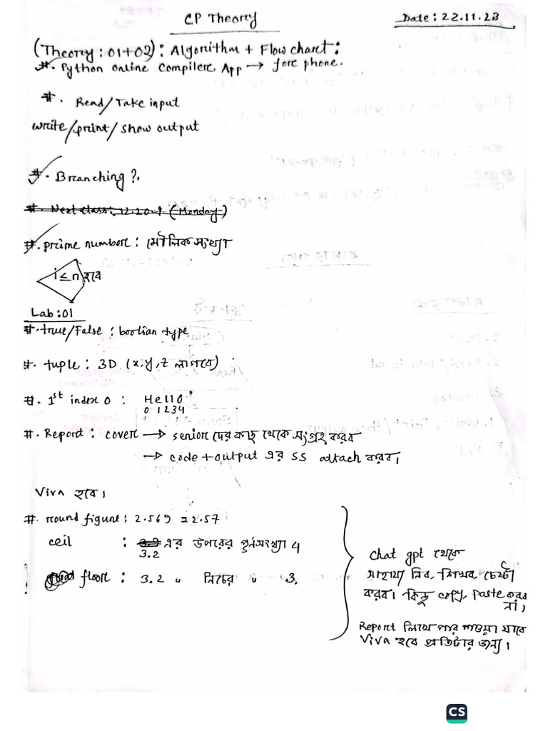 Cp Class Notes Pdf 9987