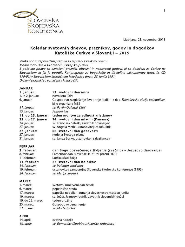 Koledar 2019 | PDF