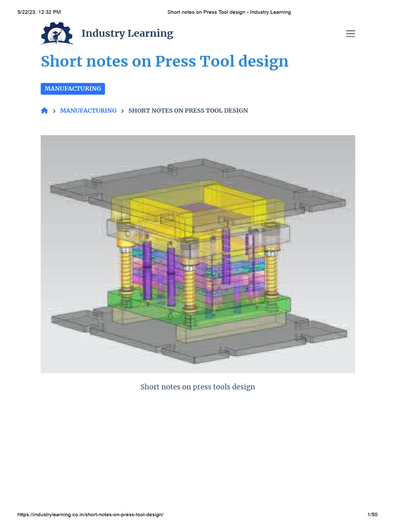 Elements of Press Tool - Industry Learning | PDF | Sheet Metal ...