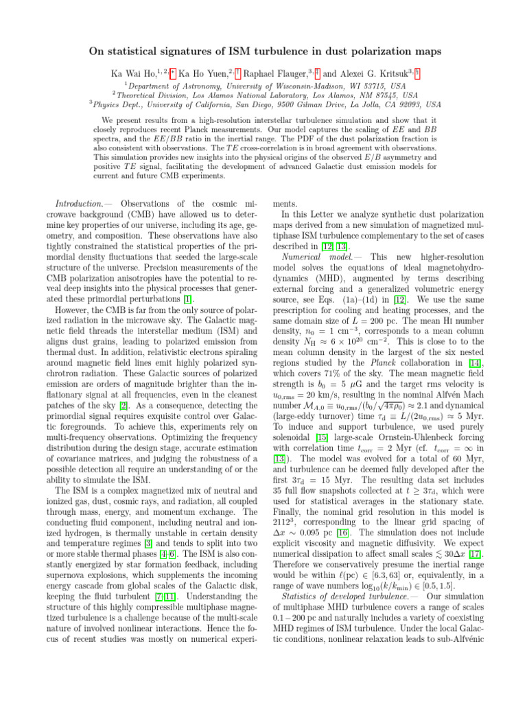 On statistical signatures of ISM turbulence in dust polarization maps ...