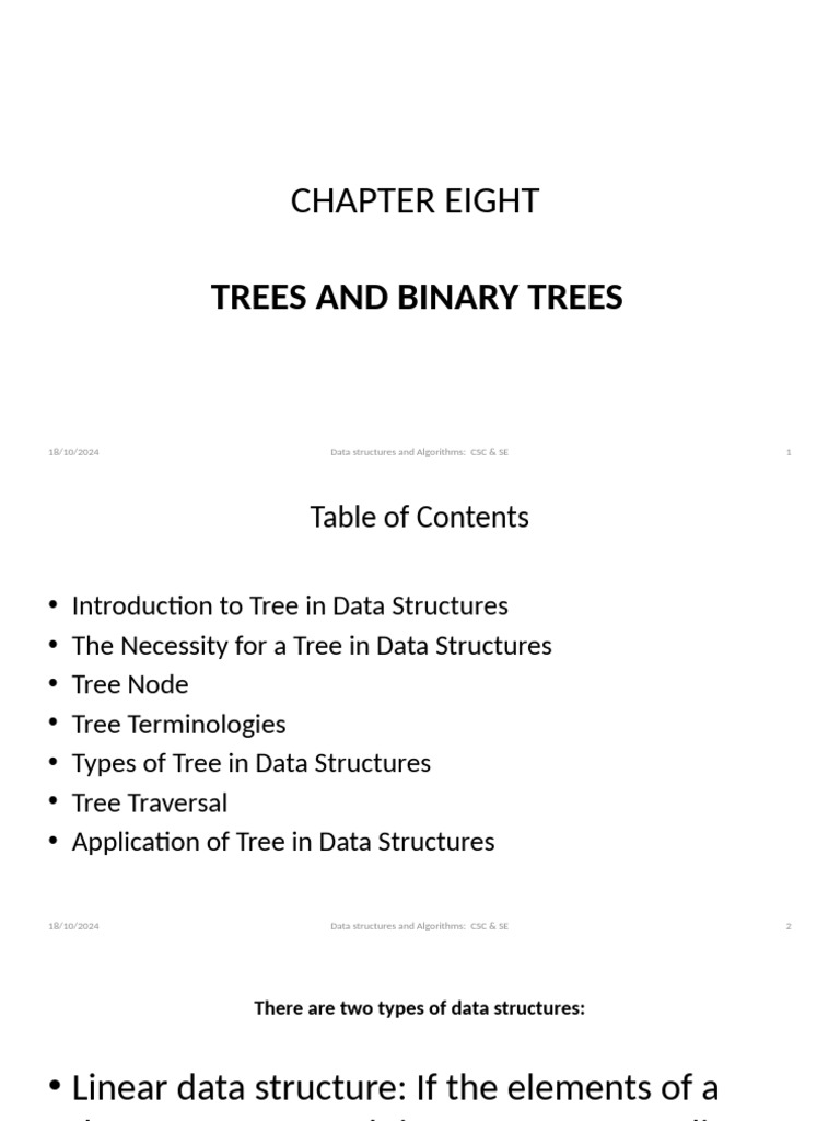 Lecture 7 And 8 Trees In Data Structures Pdf Algorithms And Data