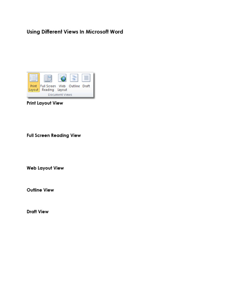 MS word Views - View Tab | PDF