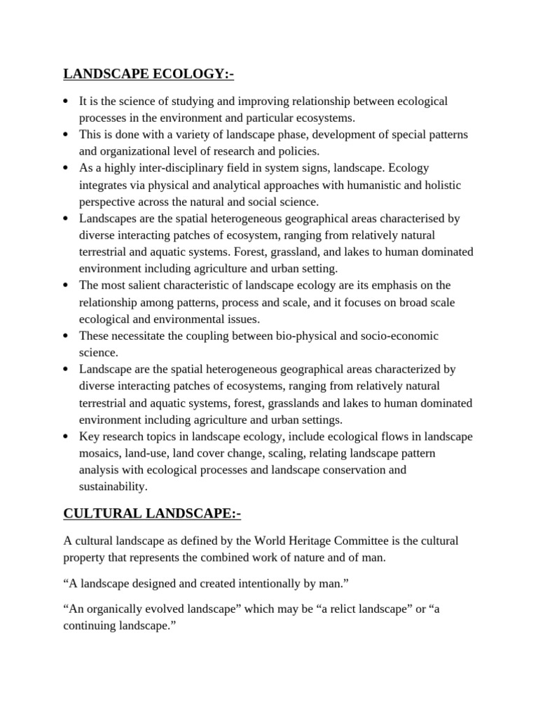 Landscape Ecology Lec 4 | PDF | Landscape | Ecology
