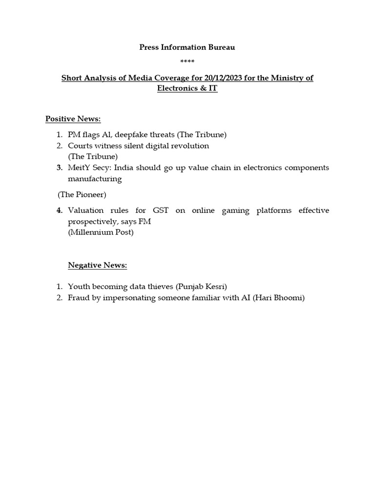 MeitY NA 20.12.2023 | PDF | Computers