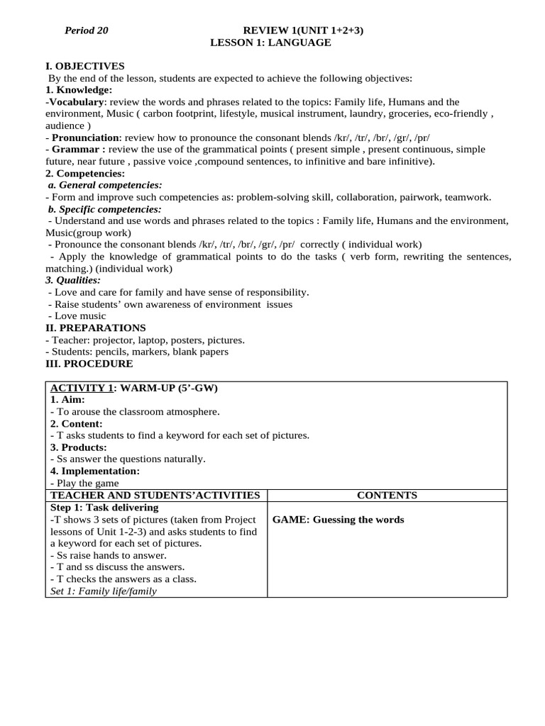 REVIEW 1 | PDF | Crossword | Vocabulary