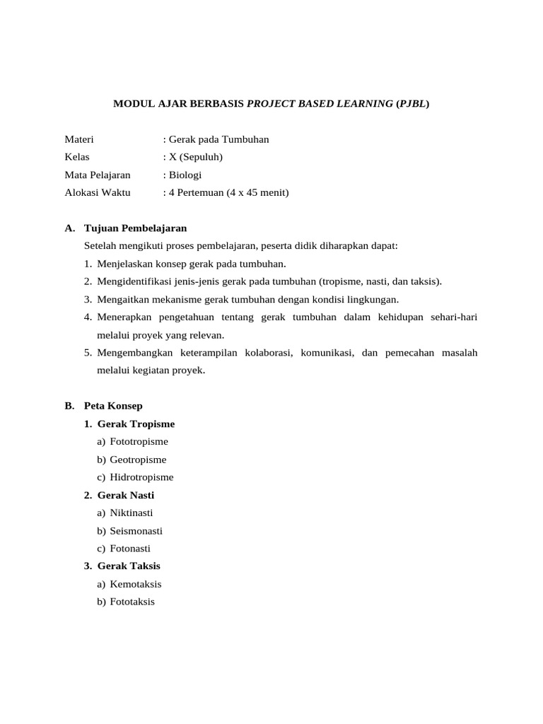 Modul Ajar Berbasis Project Based Learning | PDF | Sains & Matematika | Komputer