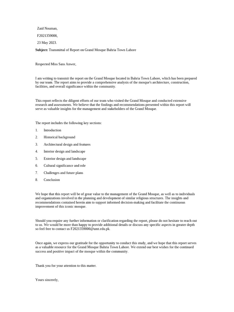 Mosque Report for Stakeholders | PDF | Mosque | Sustainability