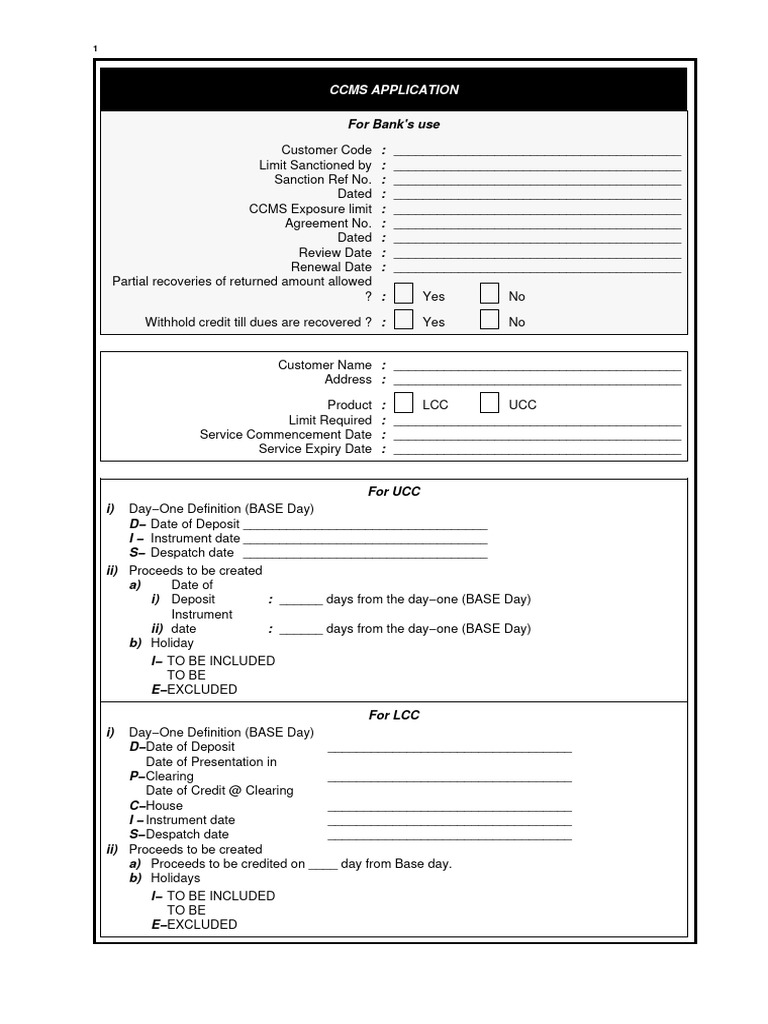 Canara Bank - CCMS Application Form | PDF | Cheque | Banking