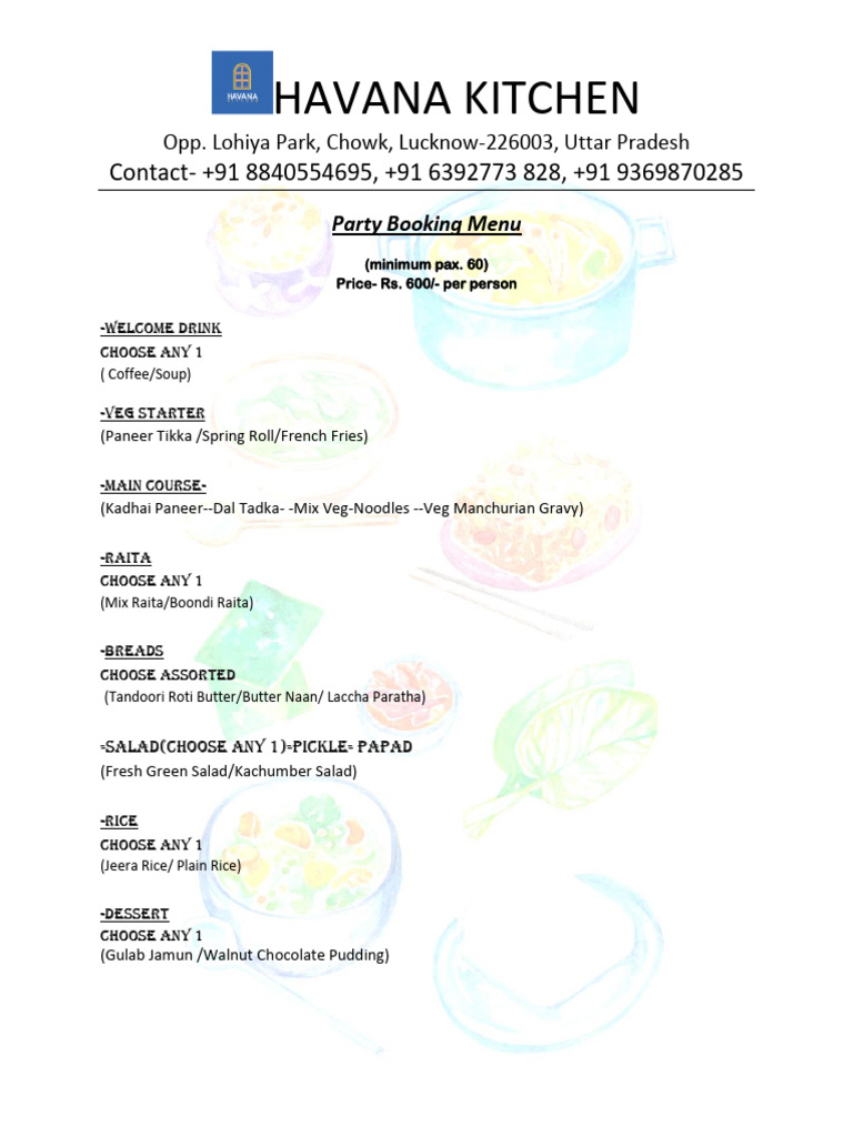 MENU 600 60PAX (1) | PDF