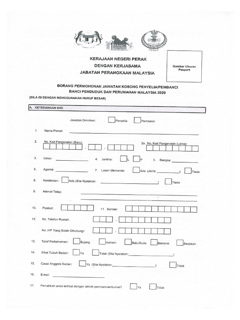 Contoh Borang Banci | PDF