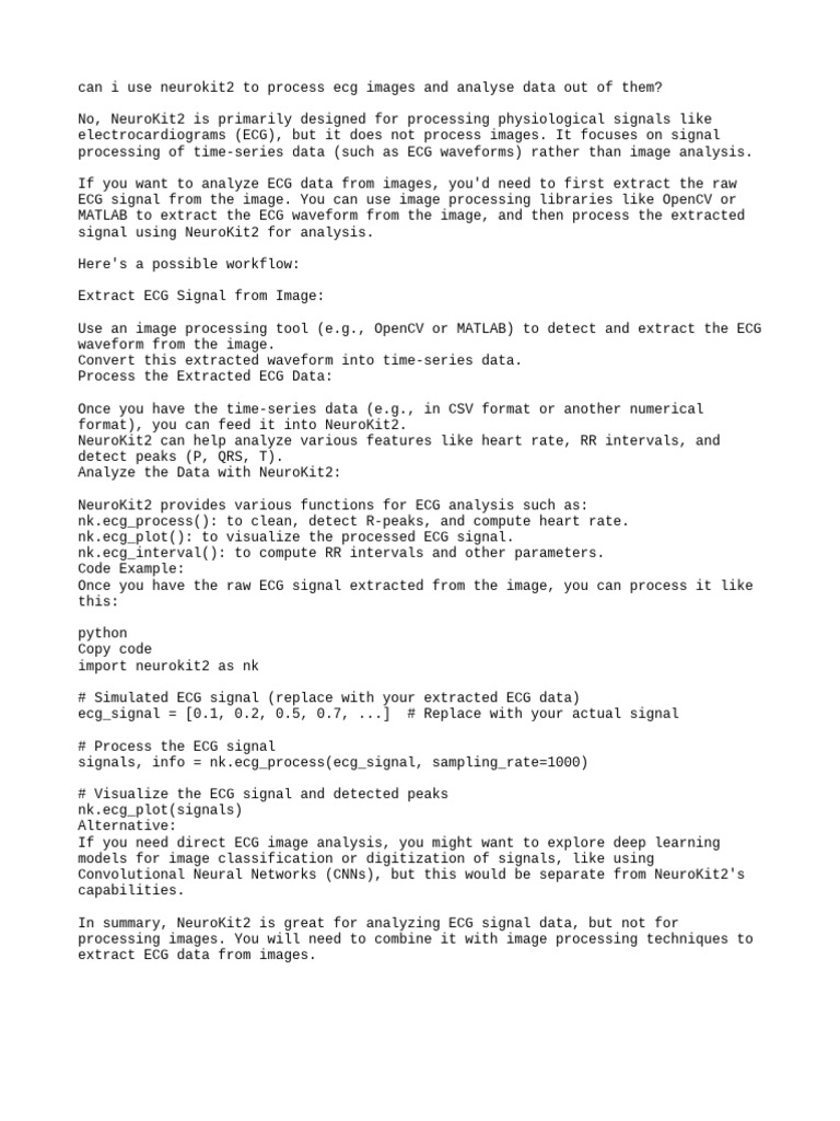ECG Image Processing with NeuroKit2 | PDF | Electrocardiography | Analog To Digital Converter