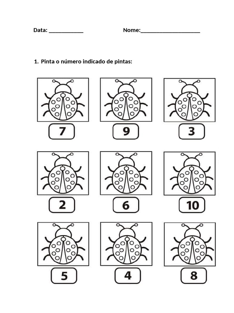 Contagens - Pintas Joaninha | PDF | Juegos y actividades