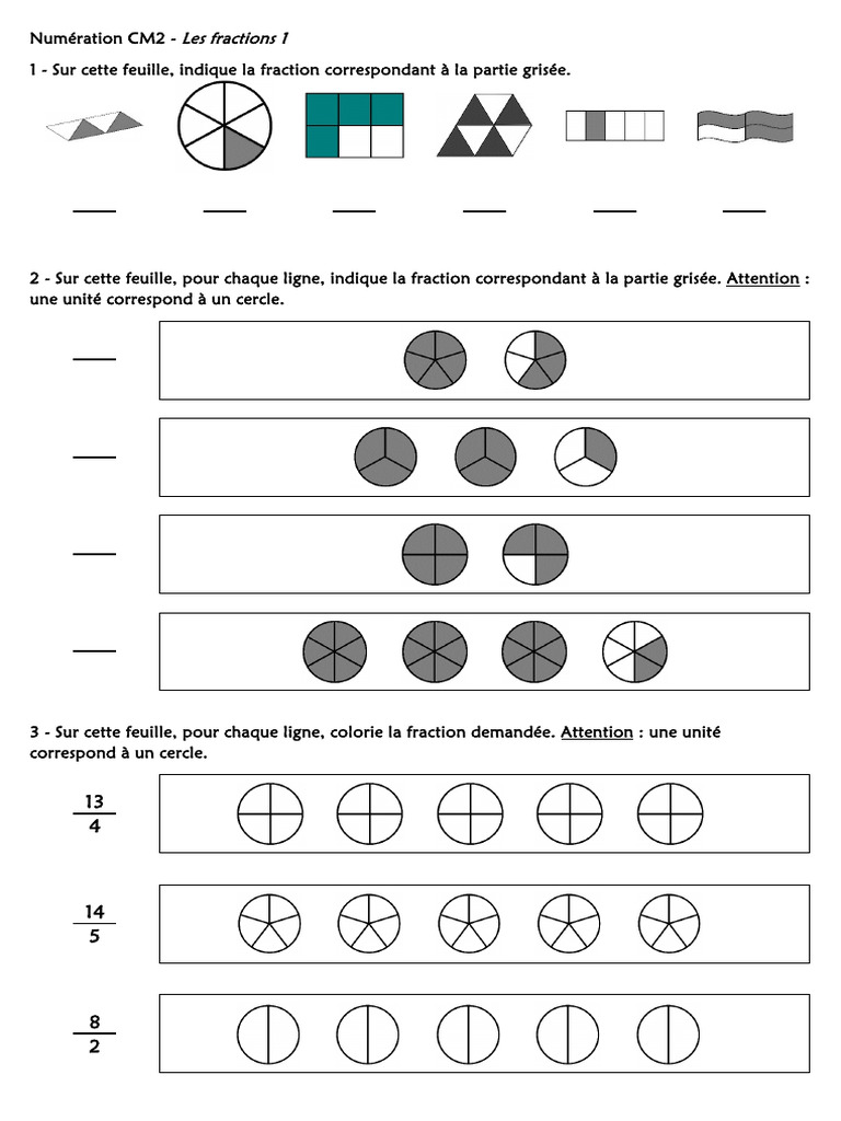 Exercices de Fractions CM2 avec Corrigés | PDF