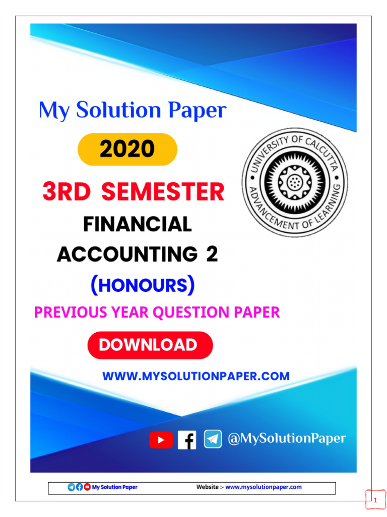 2020 (H) Financial Accounting 2 3rd Semester Question Paper By My ...