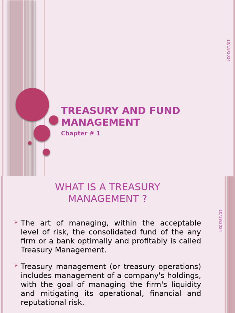 Chapter # 1 Introduction To Treasury Management | PDF | Investment Fund ...