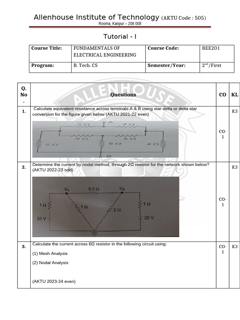 Tutorial 1 | PDF | Resistor | Electrical Network