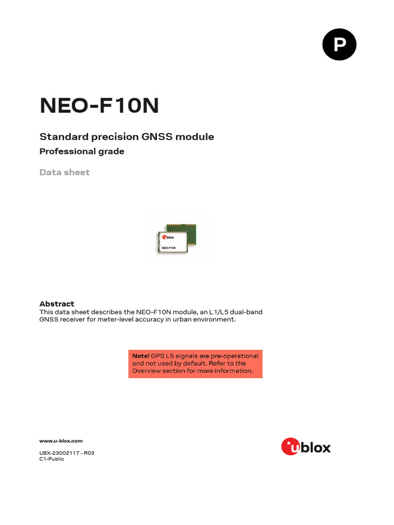 NEO-F10N GNSS Module Datasheet | PDF | Global Positioning System ...