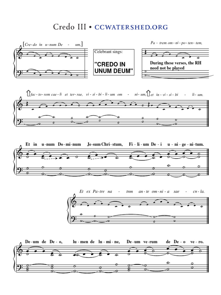 Credo III: Letra e Notas Musicais | PDF