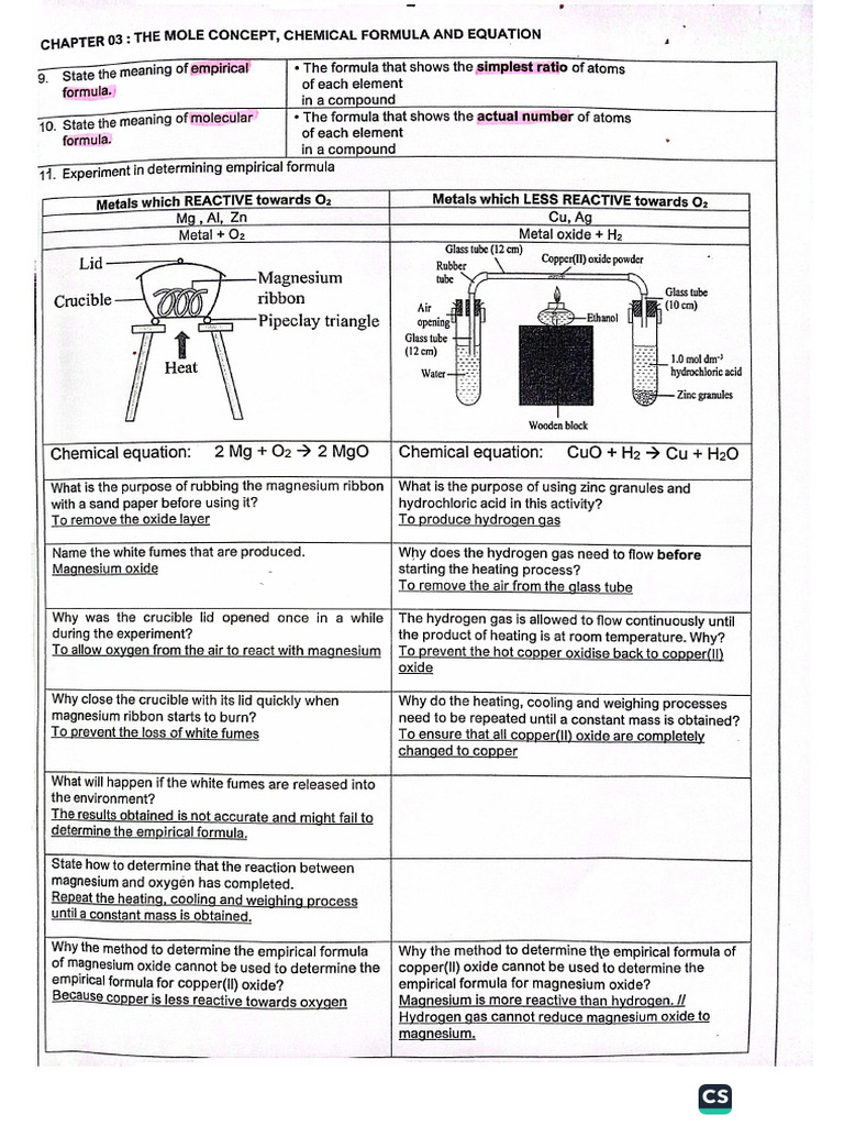 Chapter 3-6 Chemistry F4 | PDF