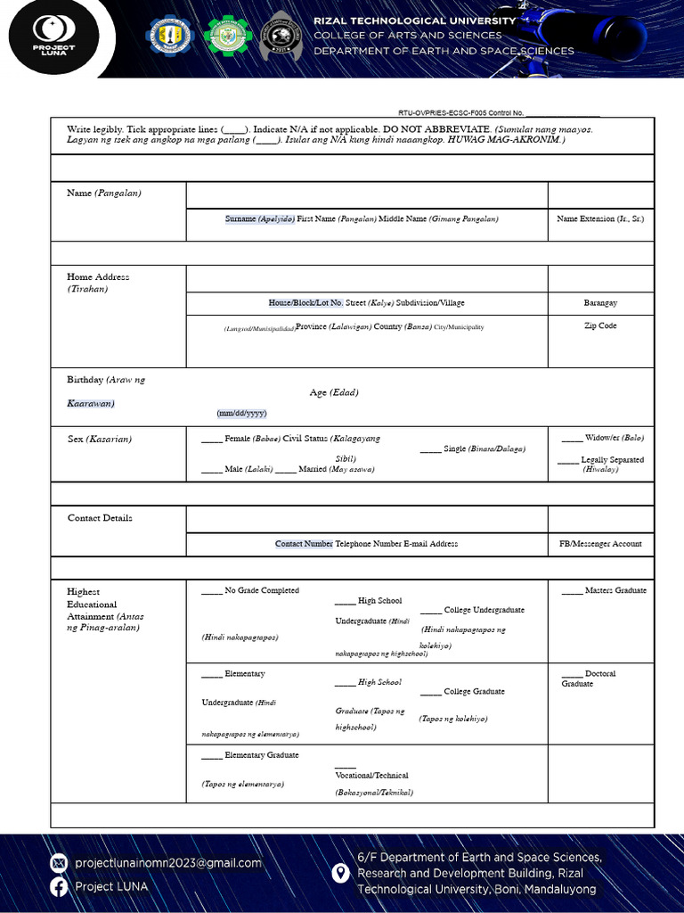 8- PARTICIPANT PROFILE FORM | PDF